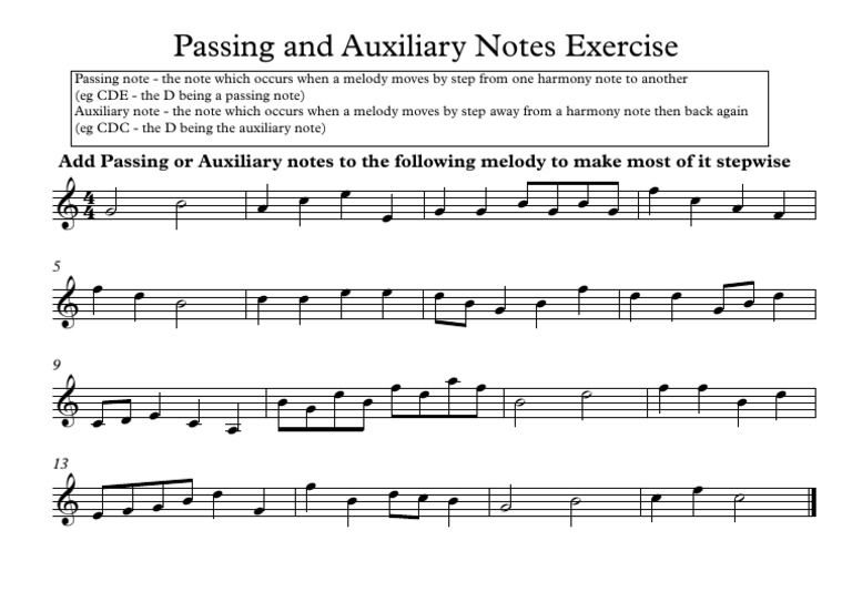Passing Notes Exercise | PDF