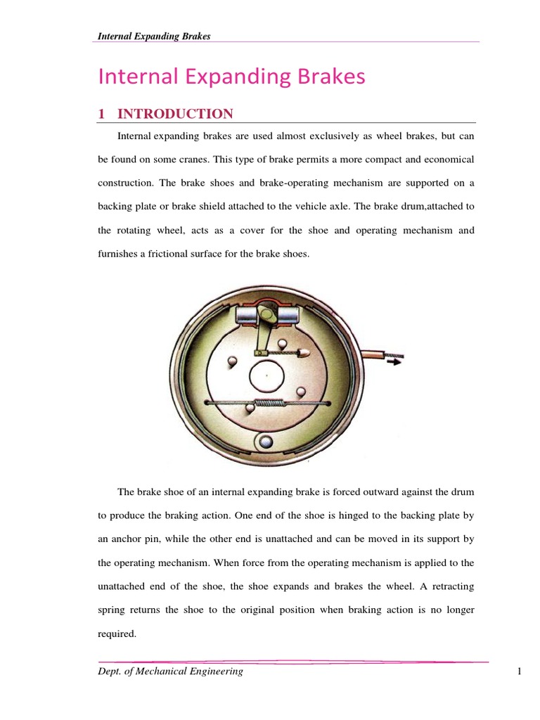 Internal Expanding Brake | PDF | Brake | Manufactured Goods