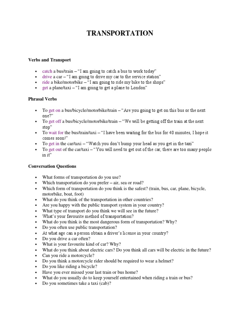 Transportation. Speaking & Transcript | PDF | Public Transport | Beijing