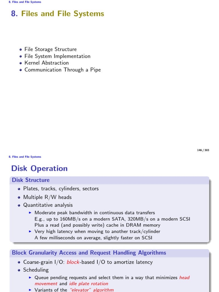 Files and File Systems: File Storage Structure File System ...