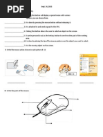 Computer Mouse Worksheet: Name: - Date | PDF | Games & Activities