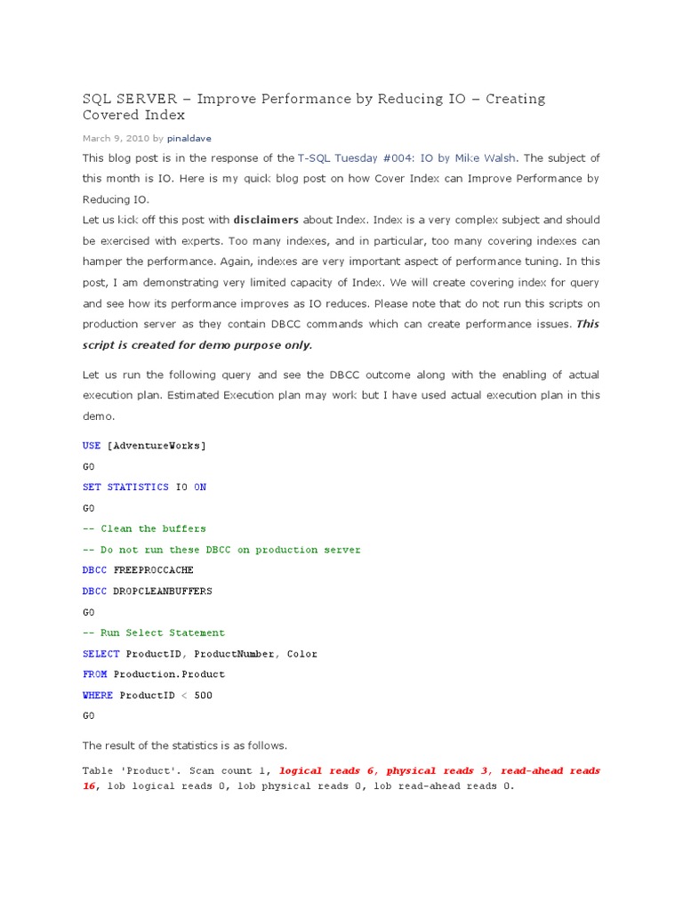 Index Effect On Performance | PDF | Database Index | Information Retrieval