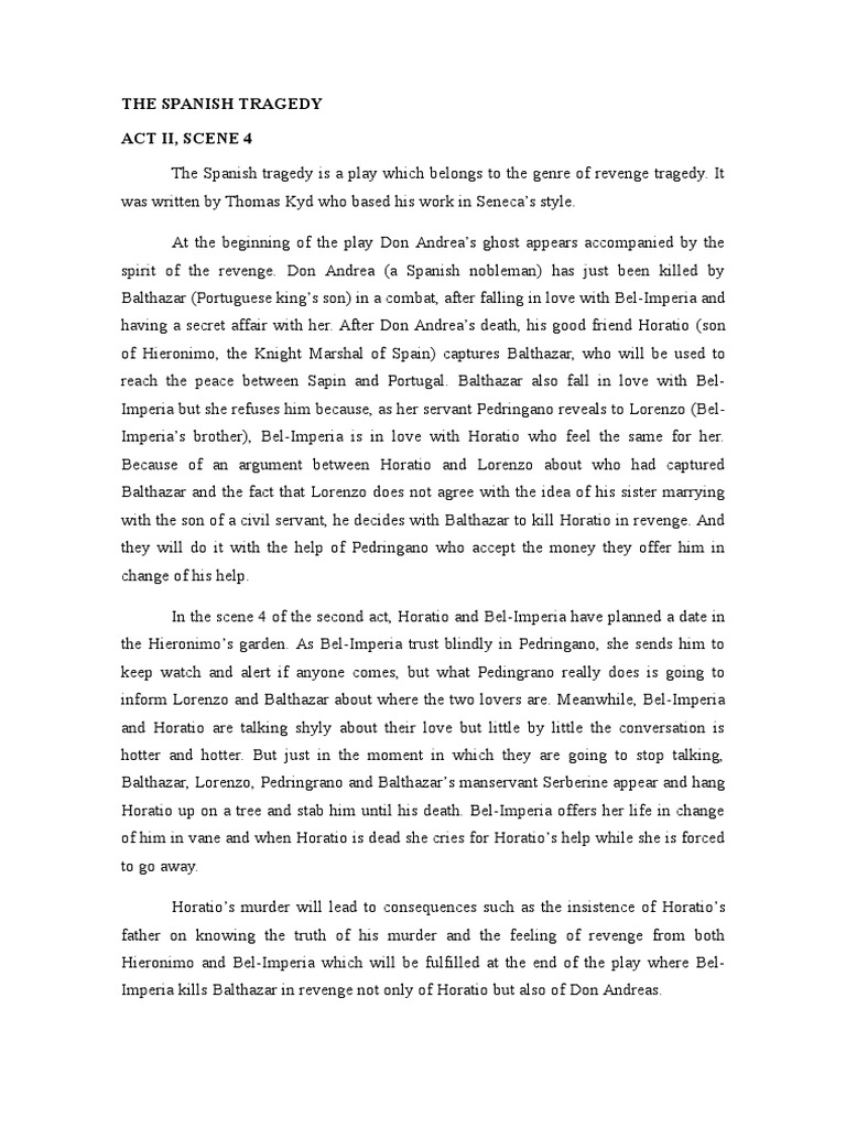 The Spanish Tragedy Portfolio | PDF | Mystery, Thriller & Crime Fiction ...