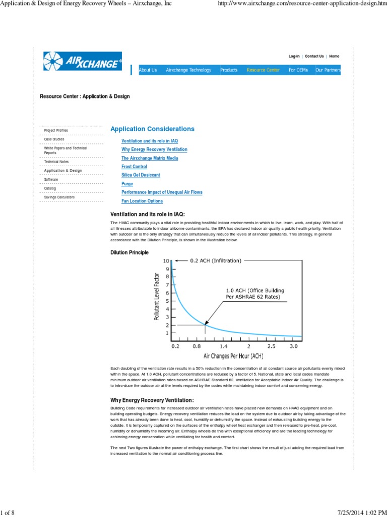 Application & Design of Energy Recovery Wheels - Airxchange, Inc | PDF
