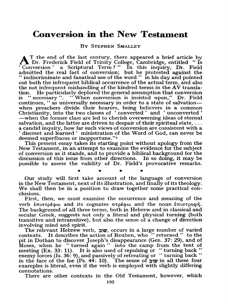 Conversion in The New Testament | PDF | Acts Of The Apostles ...