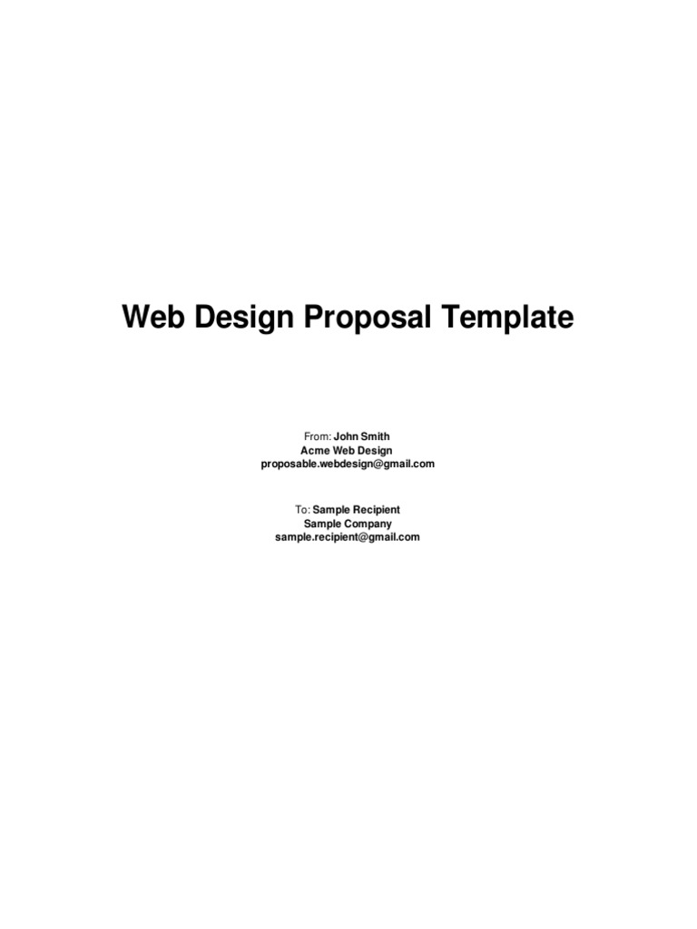 Web Design Proposal Template | PDF | Design | Websites