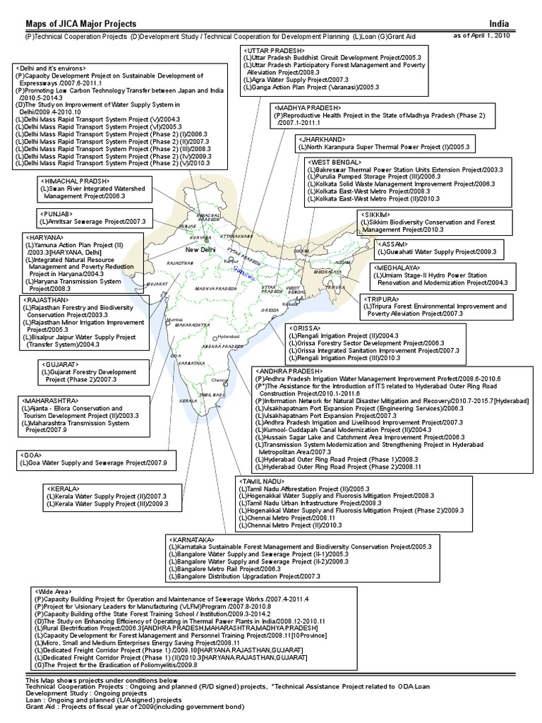 Maps of JICA Major Projects India | PDF | Delhi | Gujarat