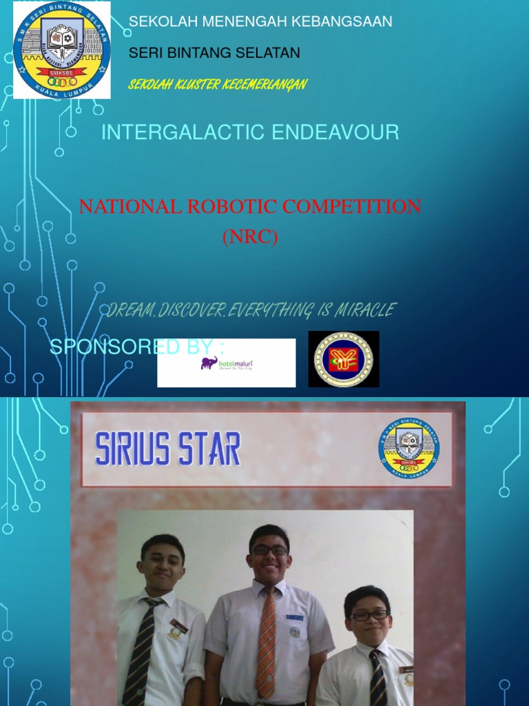 Intergalactic Endeavour: National Robotic Competition (NRC) | PDF ...