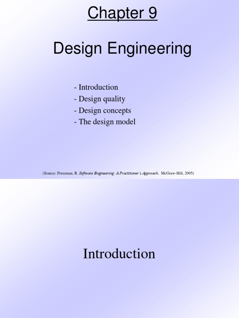 Design Engineering: - Introduction - Design Quality - Design Concepts ...