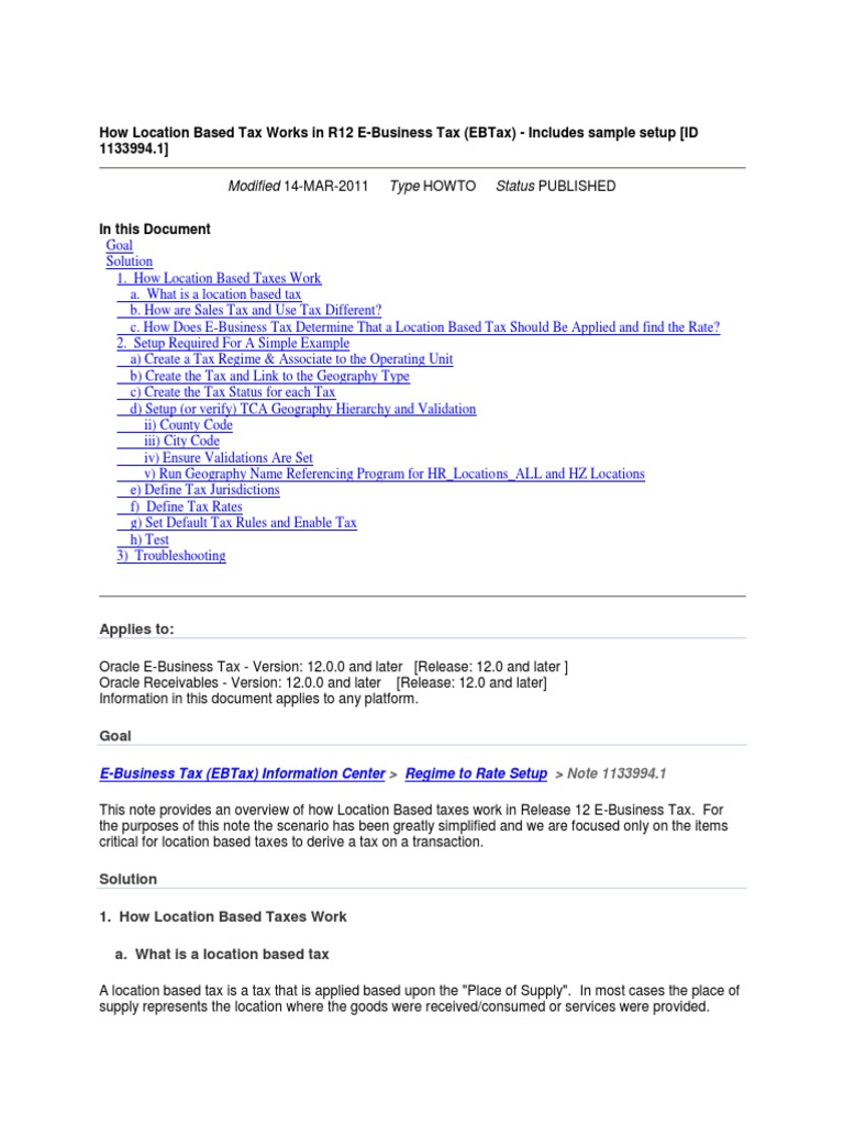Location Based Tax Case Study | PDF | Use Tax | Taxes