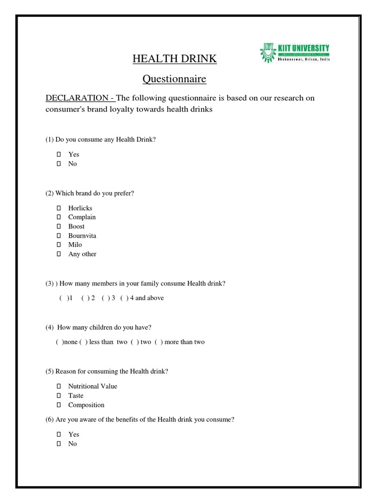 Health Drink Consumer Loyalty Survey | PDF | Drink | Brand