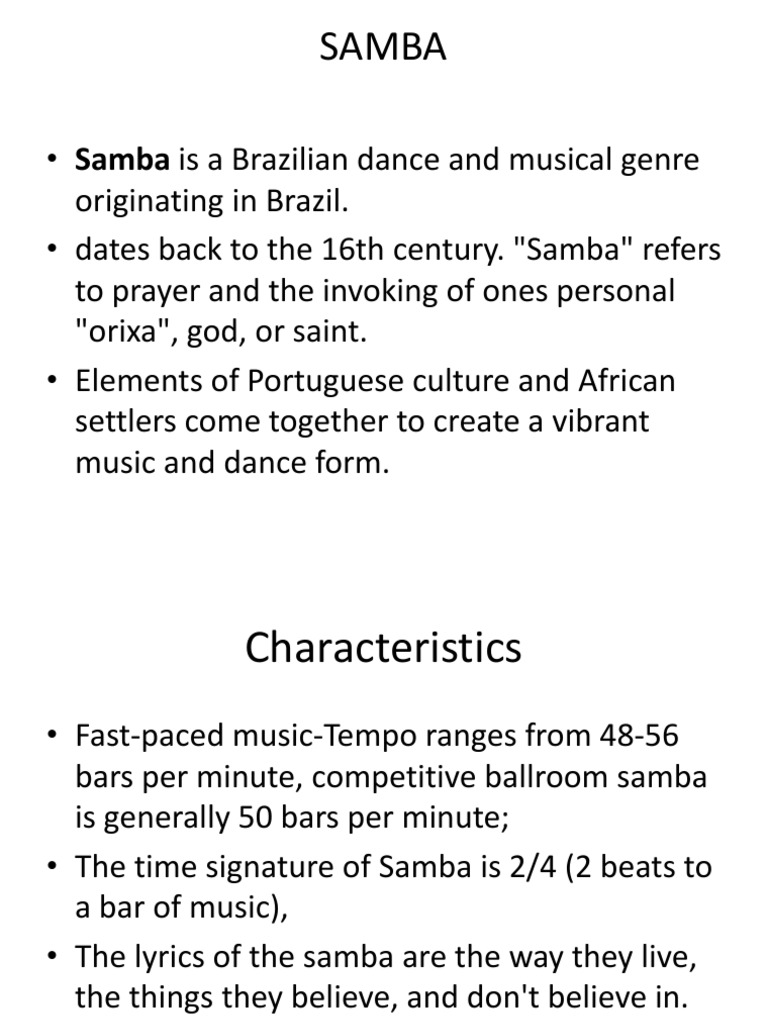 Characteristics of Samba Music and Dance | PDF | Art