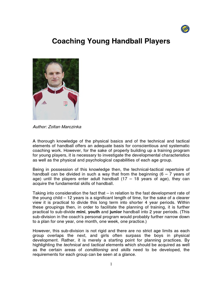 WP - Coaching Young Handball Players | PDF | Defender (Association ...