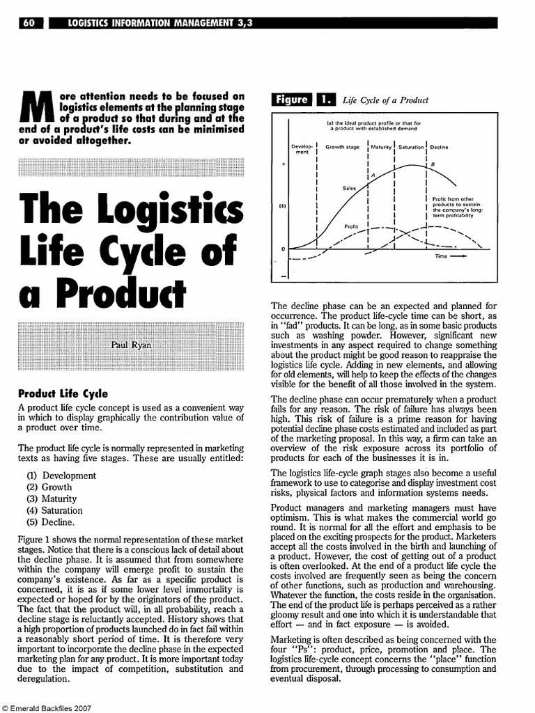Logistics Lifecycle Within The Product Lifecycle | PDF | Inventory | Retail