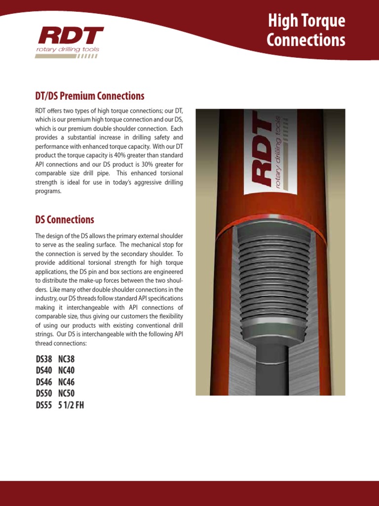 RDT High Torque Connections | PDF | Pipe (Fluid Conveyance ...