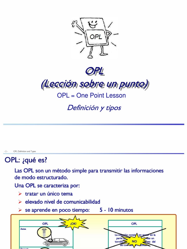 OPL One Point Lesson | PDF