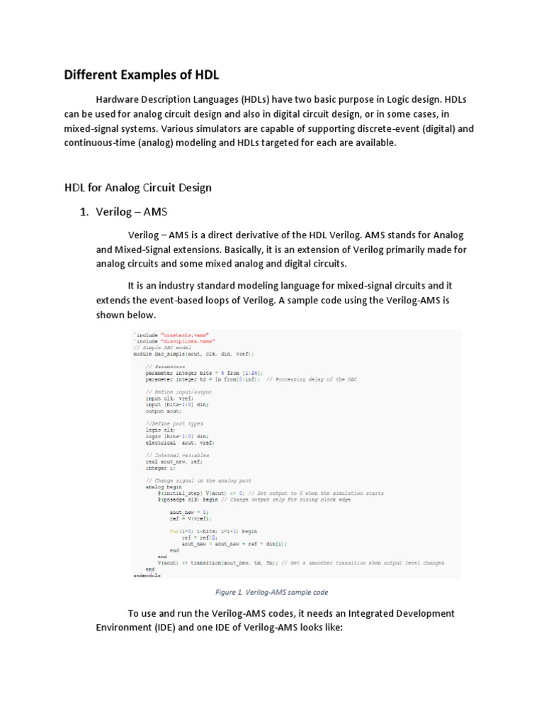 Examples of Hardware Description Languages | PDF | Hardware Description ...