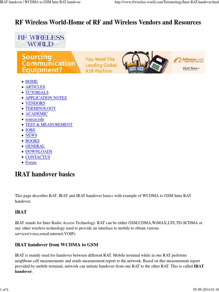 IRAT Handover - WCDMA To GSM Inter RAT Handover 20140905011833 | PDF ...