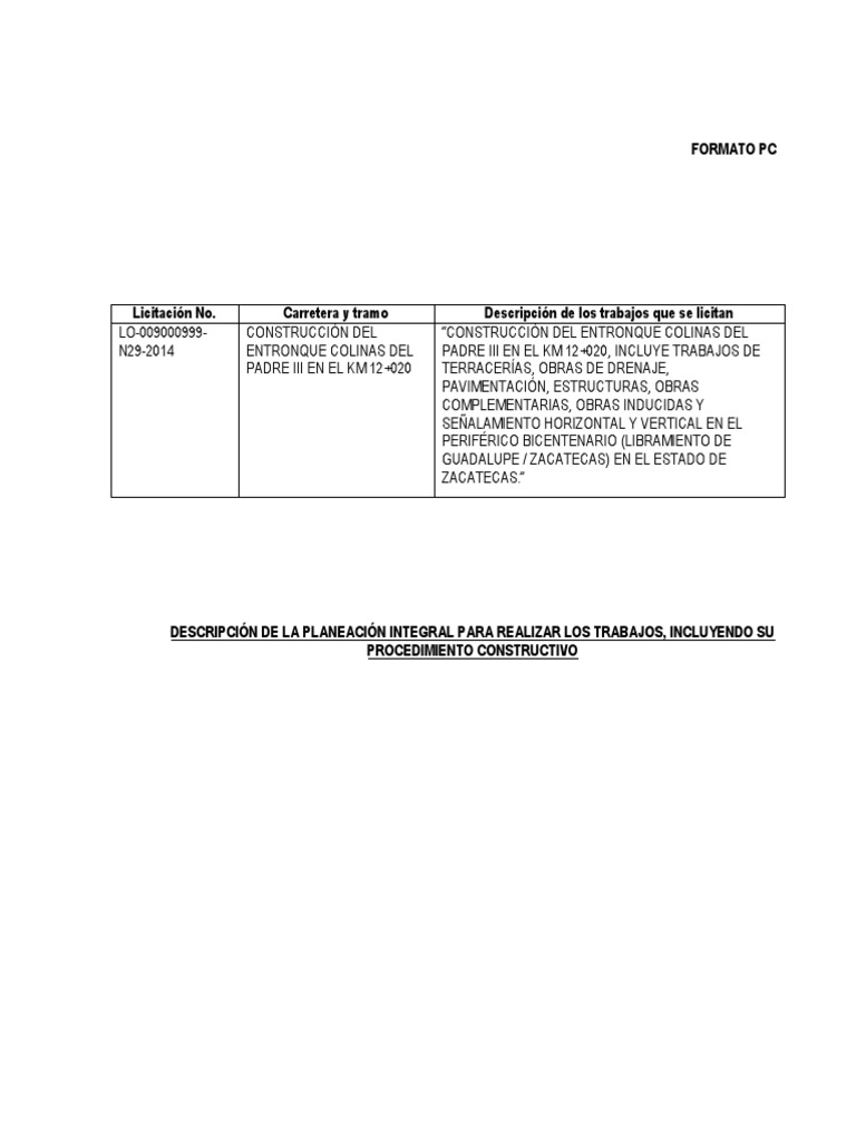 Planeación y Procedimiento - Construcción Entronque Vial | PDF | Acero ...