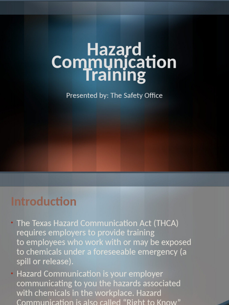 Hazard Communication Training | Download Free PDF | Labour Relations ...