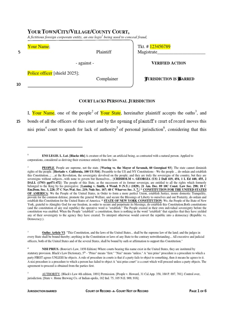 Traffic Ticket Remedy | PDF | United States Constitution | Common Law