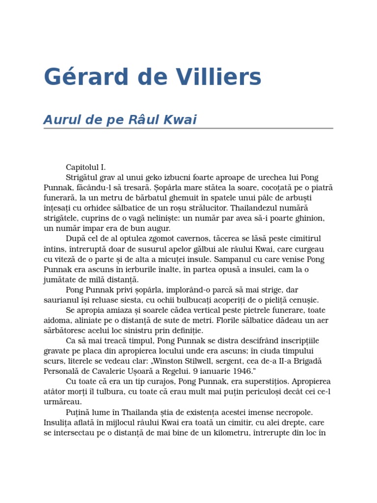 Gerard de Villiers-Aurul de Pe Riul Kwai | PDF