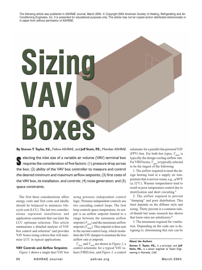 ASHRAE SizingVAV Boxes | PDF | Analog To Digital Converter | Hvac