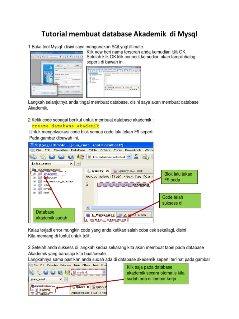 Tutorial Membuat Database Akademik Di Mysql | PDF | Karier & Perkembangan | Komputer