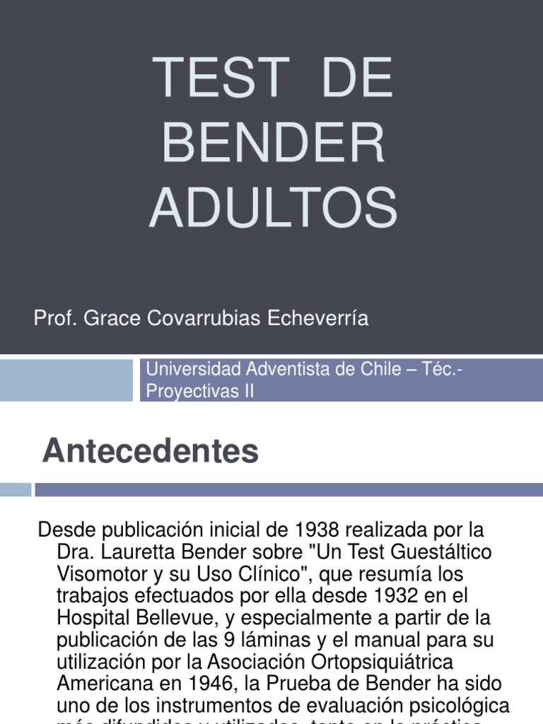 Test de Bender Adultos | Percepción | Psicosis | Prueba gratuita de 30 ...