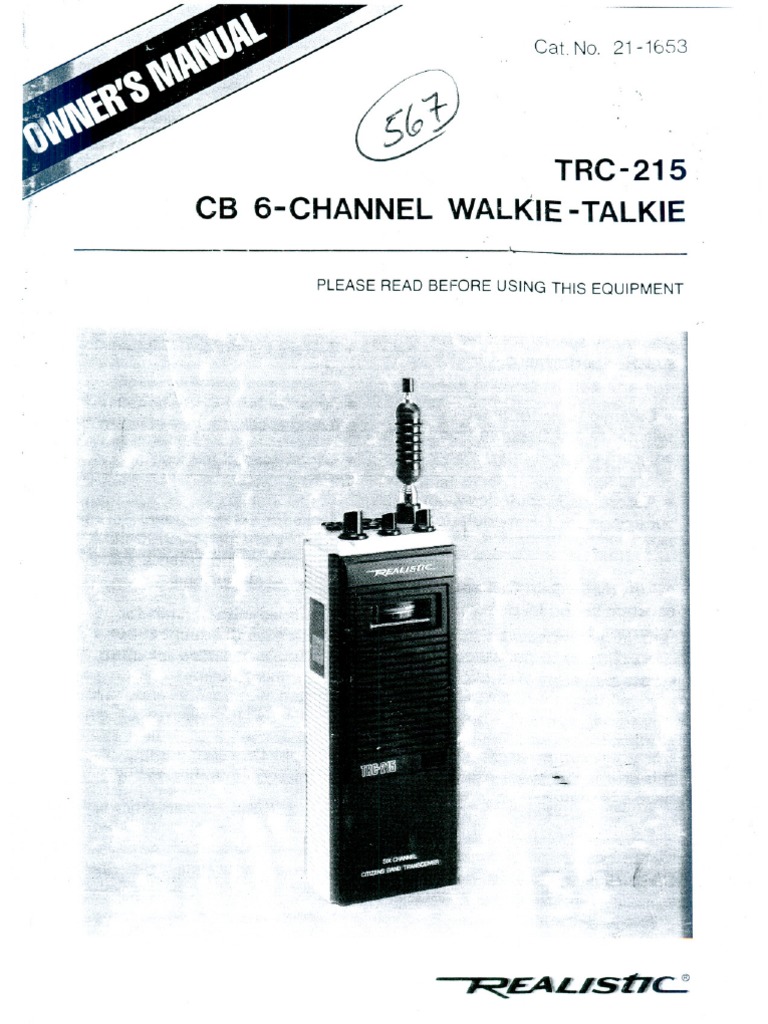 Realistic TRC 215 cb handheld | Microphone | Field Effect Transistor