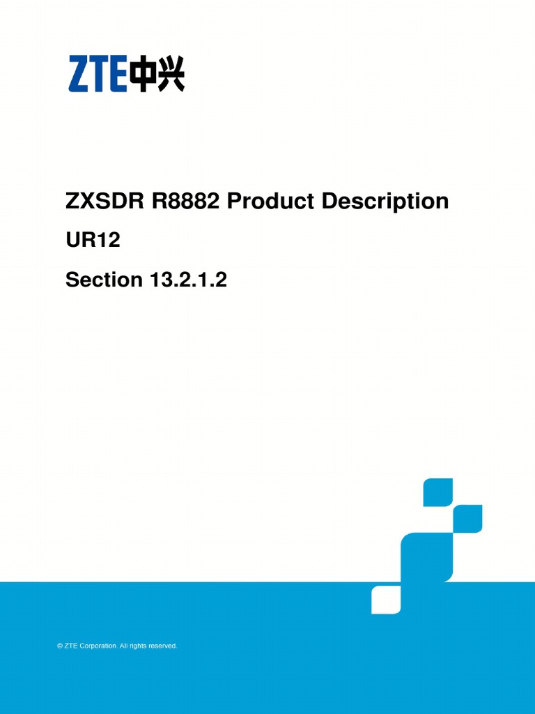 ZTE ZXSDR R8882 Product Description | PDF | Electrical Connector | Lte ...