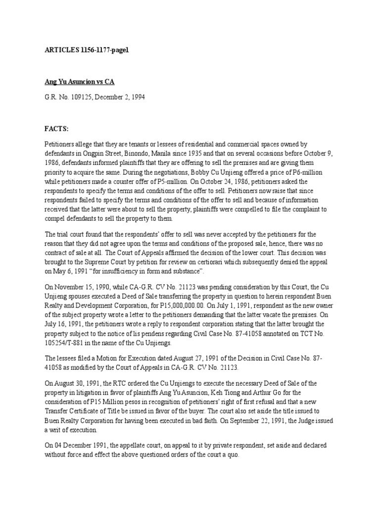 ARTICLES 1156-1177 Oblicon Cases | PDF | Negligence | Government ...