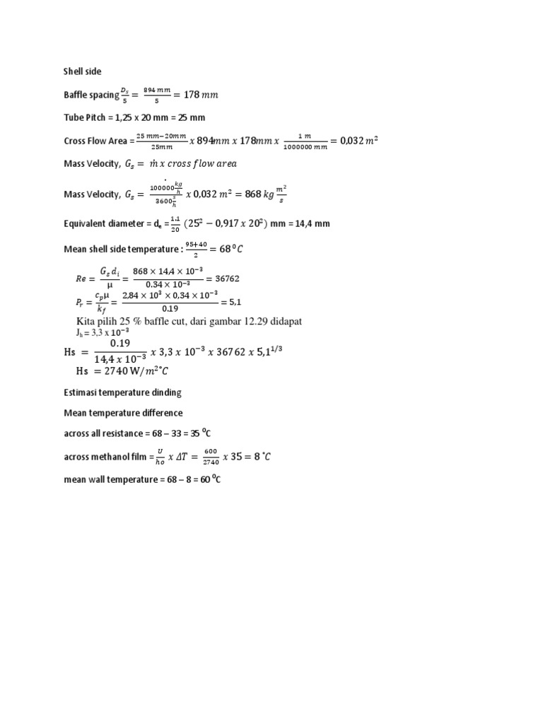 Shell Side Baffle Spacing Analysis | PDF
