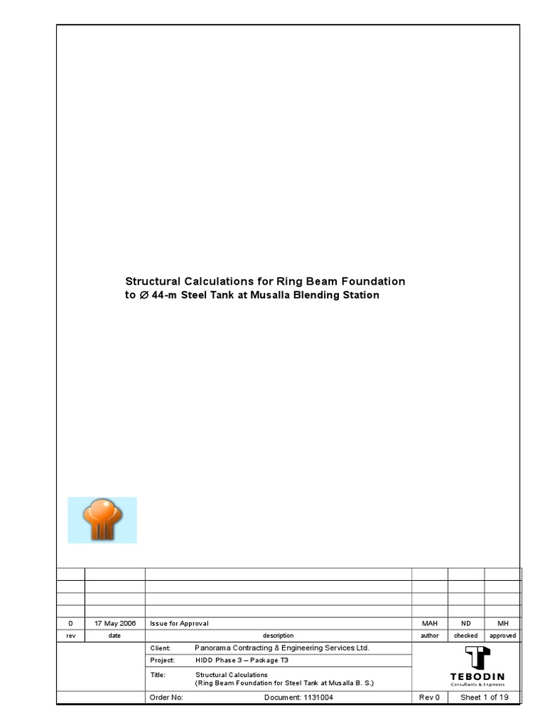Design Calculation For RC Ring Beam | PDF | Physics | Building Engineering