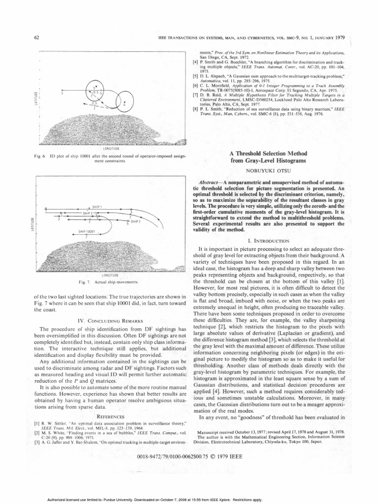 A Threshold Selection Method From Gray-Level Histograms | PDF | Processamento de sinal digital ...