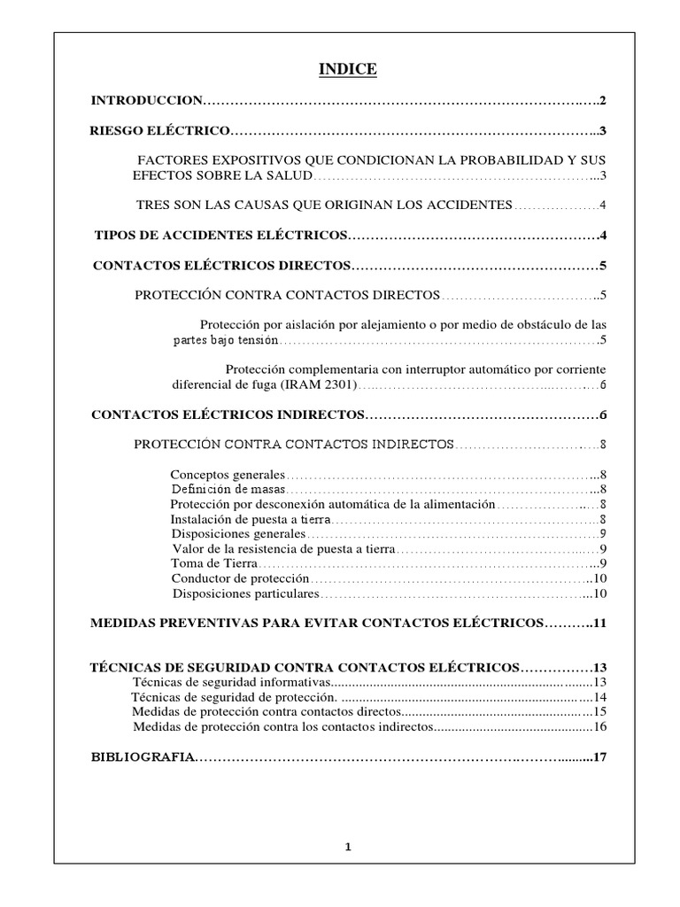 Contacto Directo e Indirecto Con Electricidad | PDF | Corriente ...