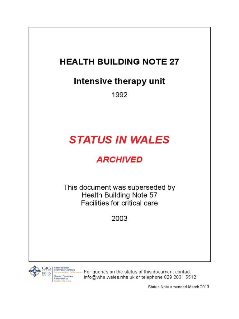Health Building Note 27 | PDF | Window | Hospital