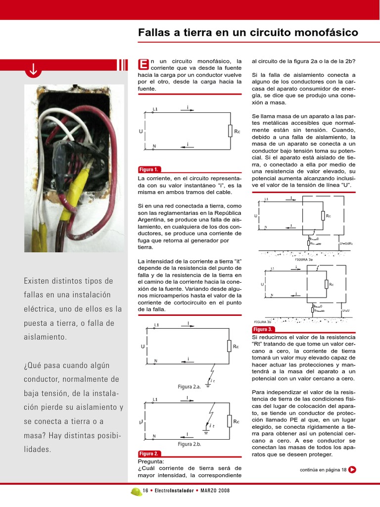 Circuitos Monofasico Con Falla A Tierra | PDF | Corriente eléctrica ...
