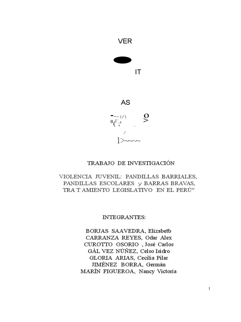 Violencia Juvenil Pandillas Barriales Pandillas - Escolares 2 | PDF ...