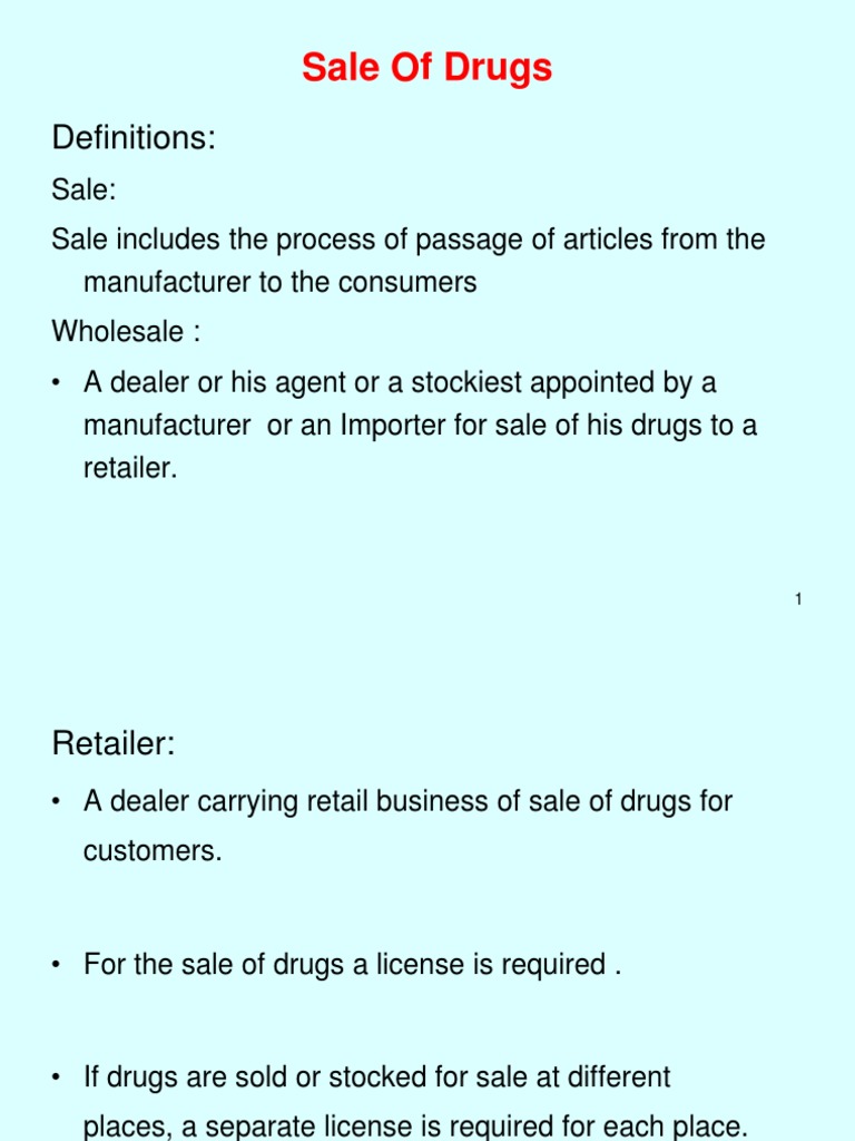 Sale of Drugs | PDF | Medical Prescription | Pharmacist
