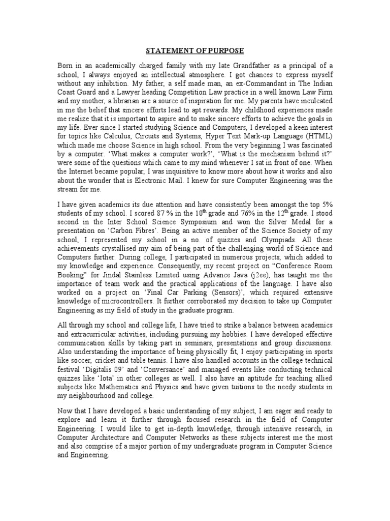 Statement of Purpose_columbia | College | Science
