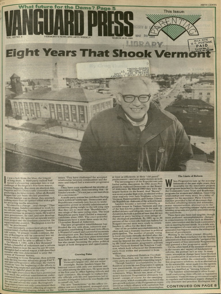 Eight Years That Shook Vermont - Vanguard Press - Mar. 16, 1989 | PDF ...