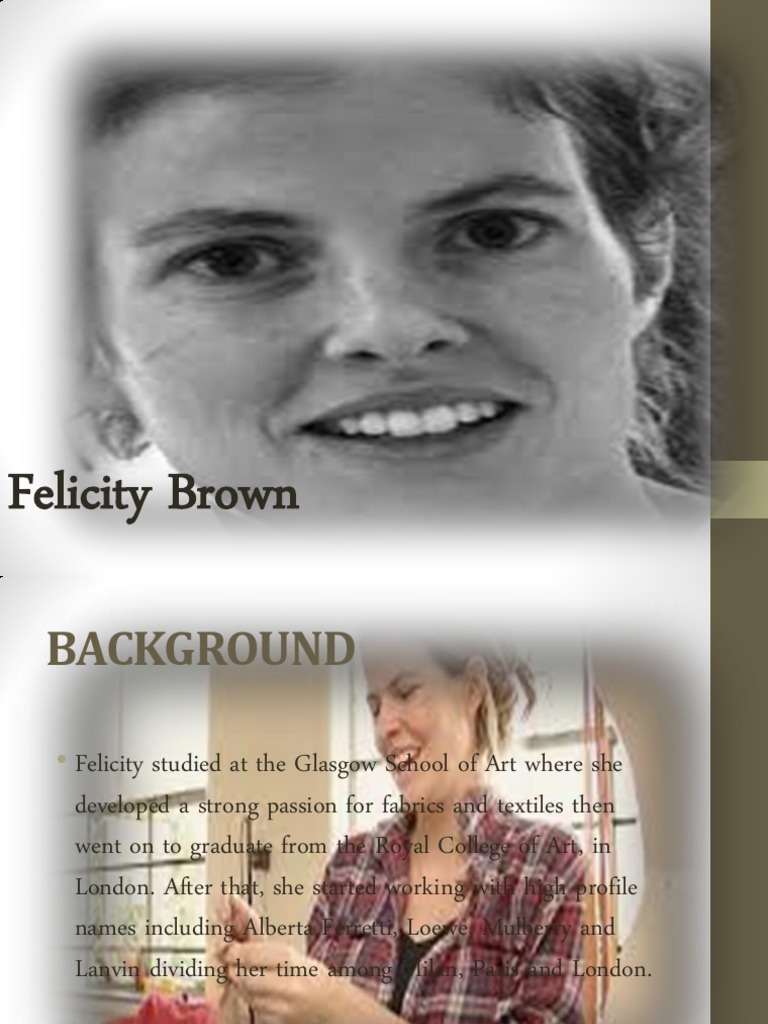 Felicity Brown: Fashion Designer Profile | PDF | Clothing | Fashion