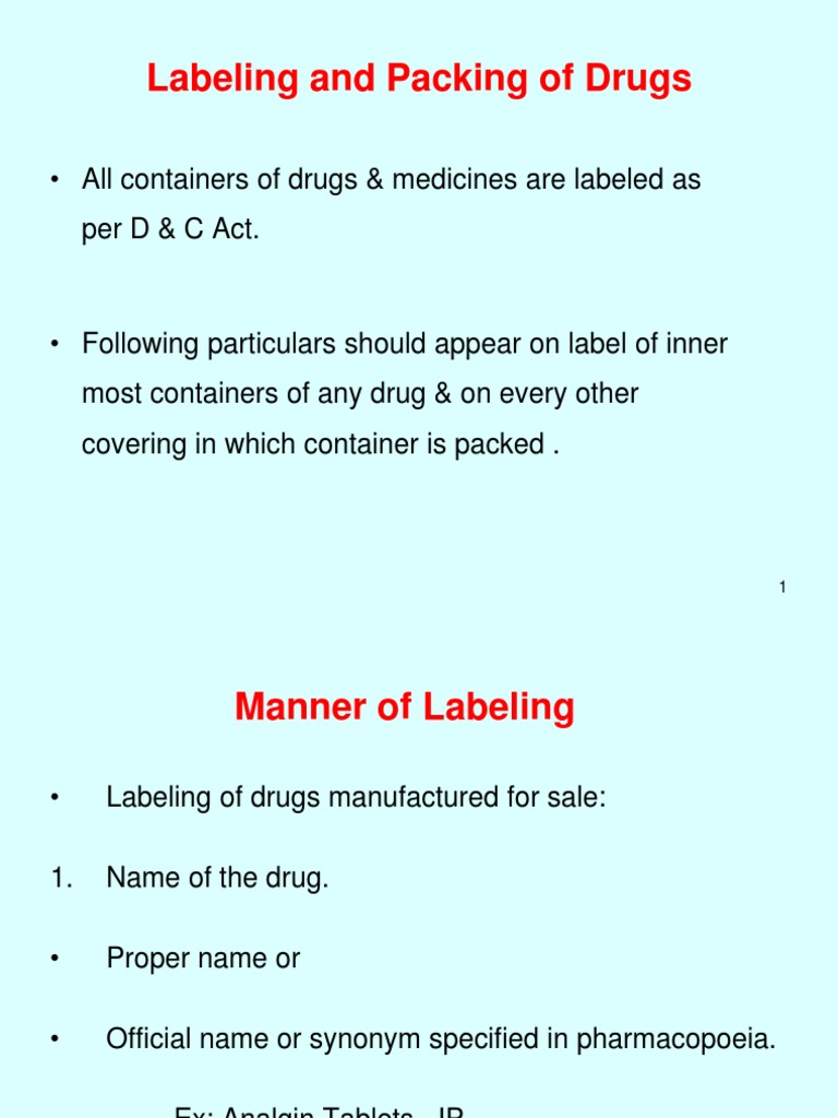 Labelling and Packaging | PDF | Tablet (Pharmacy) | Psychoactive Drugs