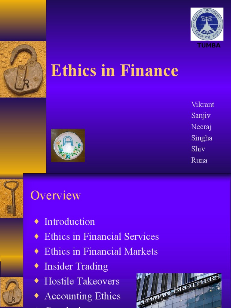 Ethics in Finance: Key Concepts Explained | PDF | Insider Trading ...