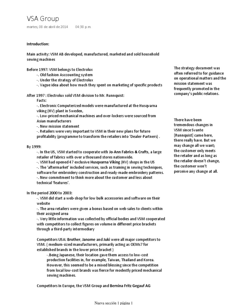 VSM Group | PDF | Retail | Sewing