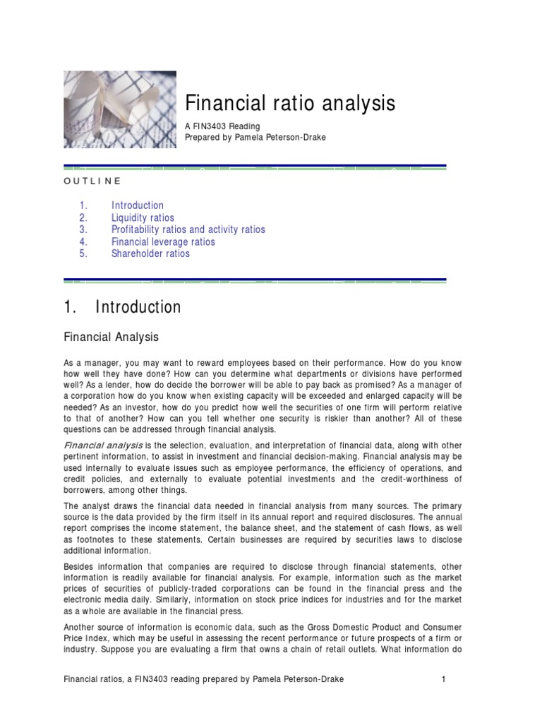 Financial Ratio Analysis Overview | PDF
