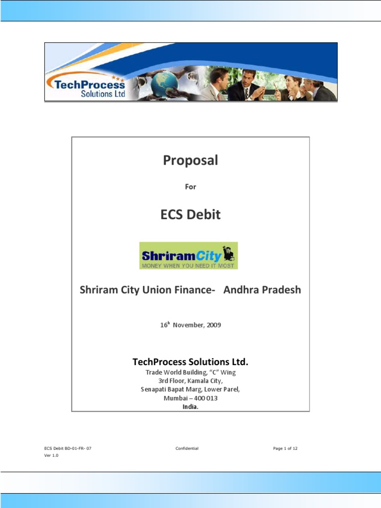 Microsoft Word - Proposal - ECS Debit - Union Finance | PDF | Debit ...