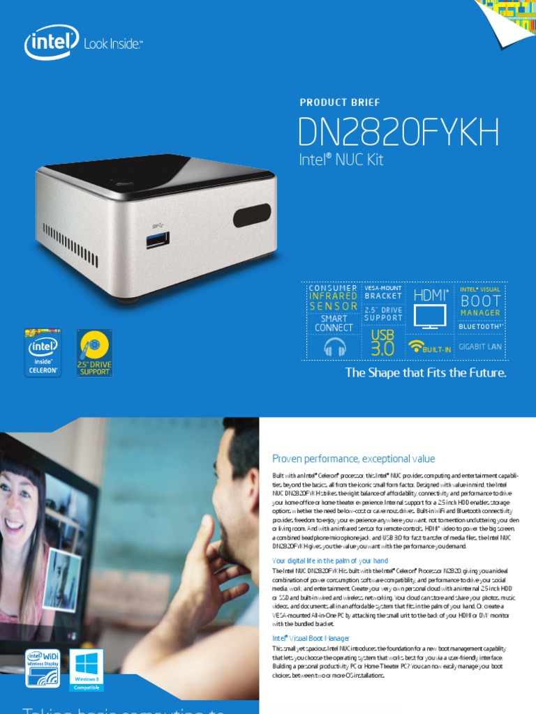 DN2820FYKH: Intel® NUC Kit | PDF | Intel | Hdmi
