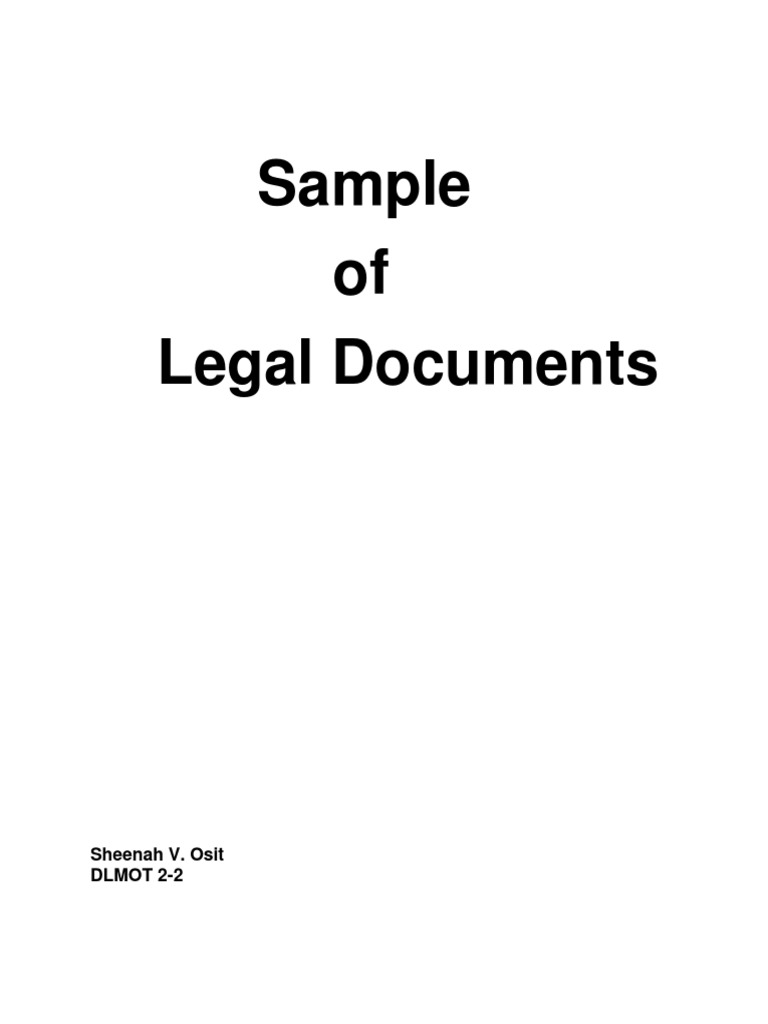 Sample of Legal Documents: Sheenah V. Osit DLMOT 2-2 | PDF | Law